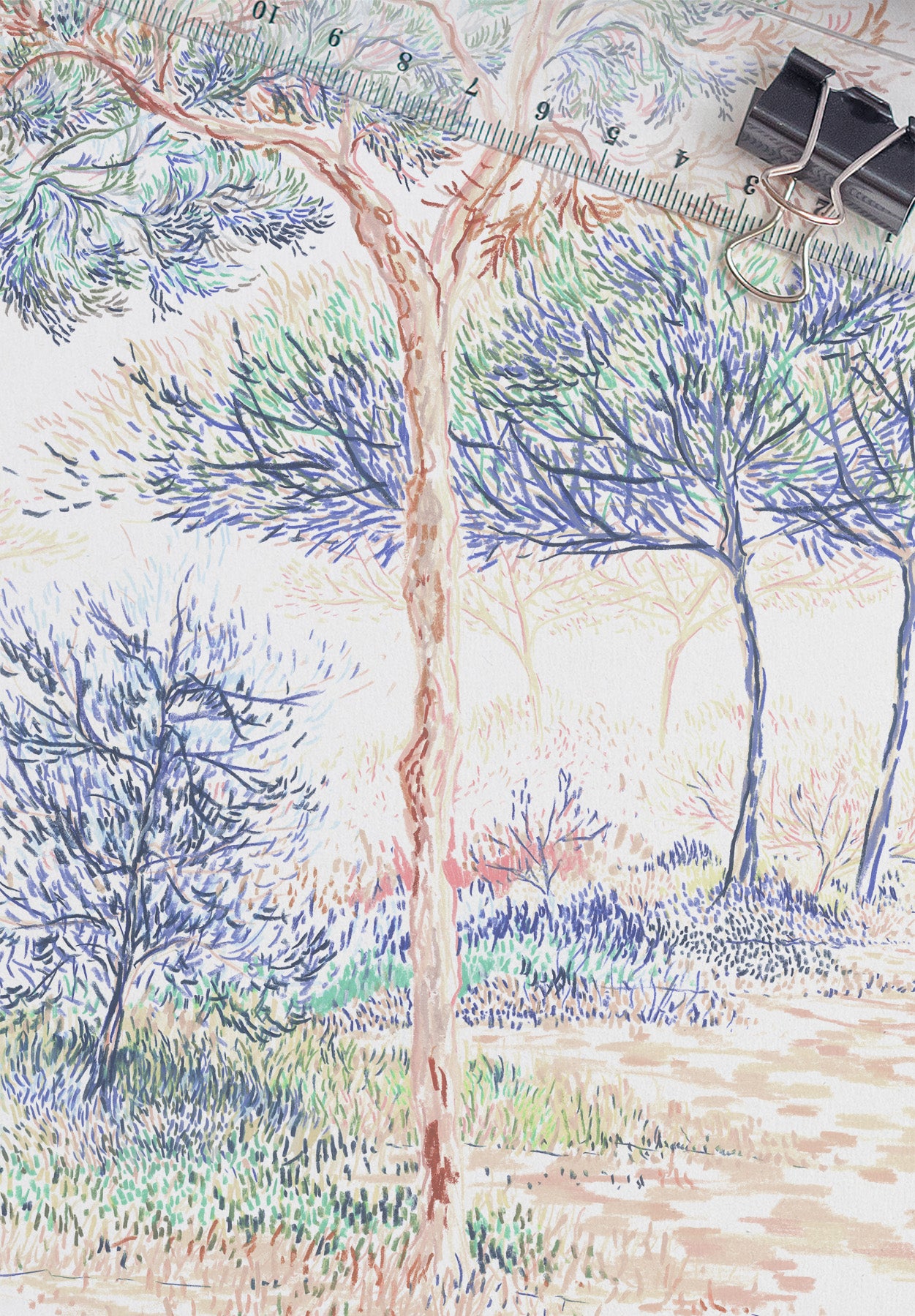 Papier peint panoramique sur mesure Balade sous les pins par Gaylord Le ...