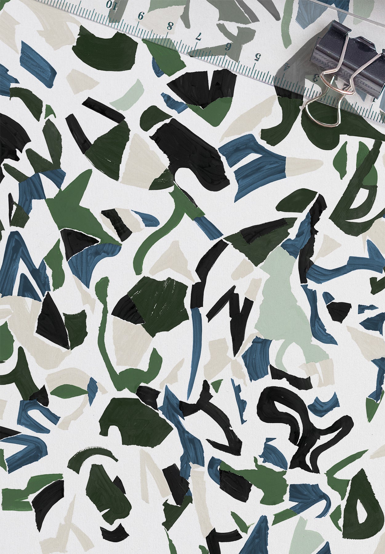 Papier peint panoramique sur mesure Collage par Florence Bamberger ...