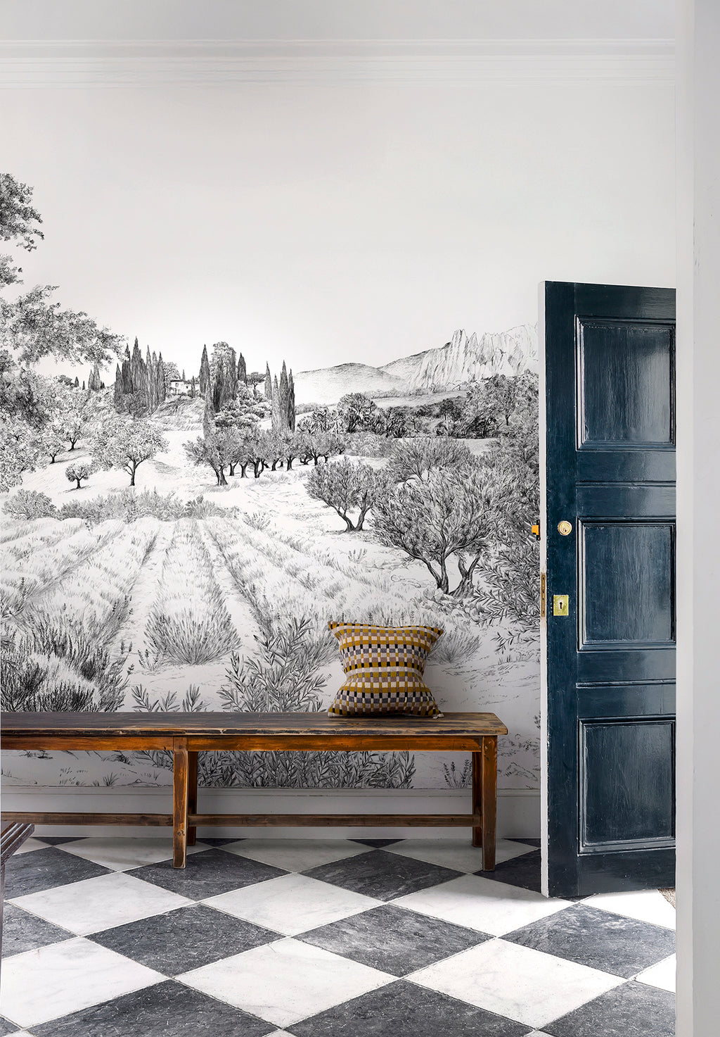 Papier peint Provence Grisaille Sur Mesure – IsidoreLeroy